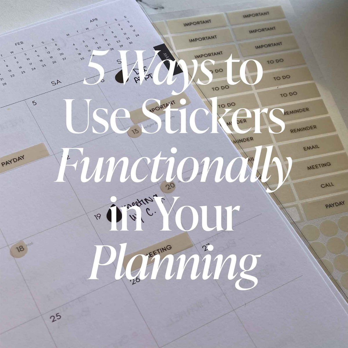 5 Ways to Use Stickers Functionally in Your Planning – CLOTH & PAPER