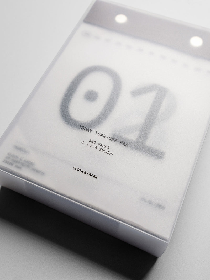 2026 Today Tear Off Pad | Daily Vellum Desk Pad | Cloth & Paper