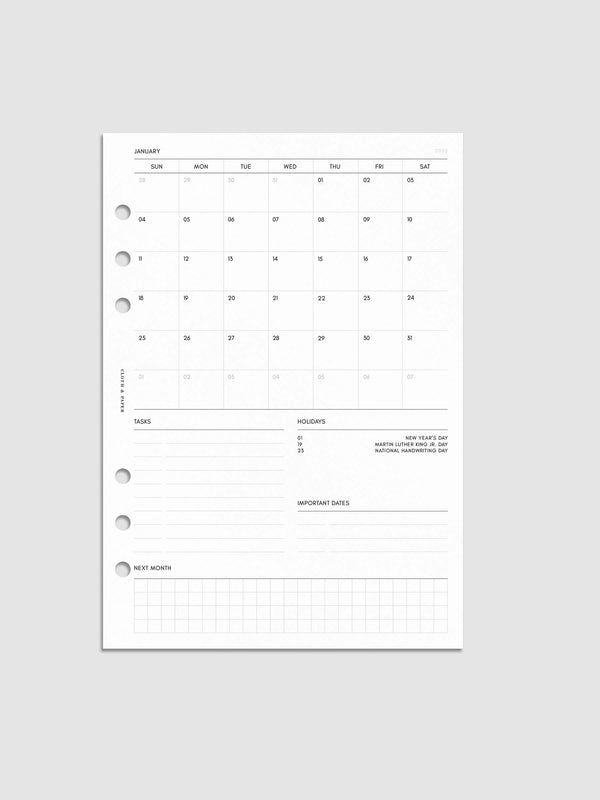 2025 Dated Admin Planner Inserts | Cloth & Paper