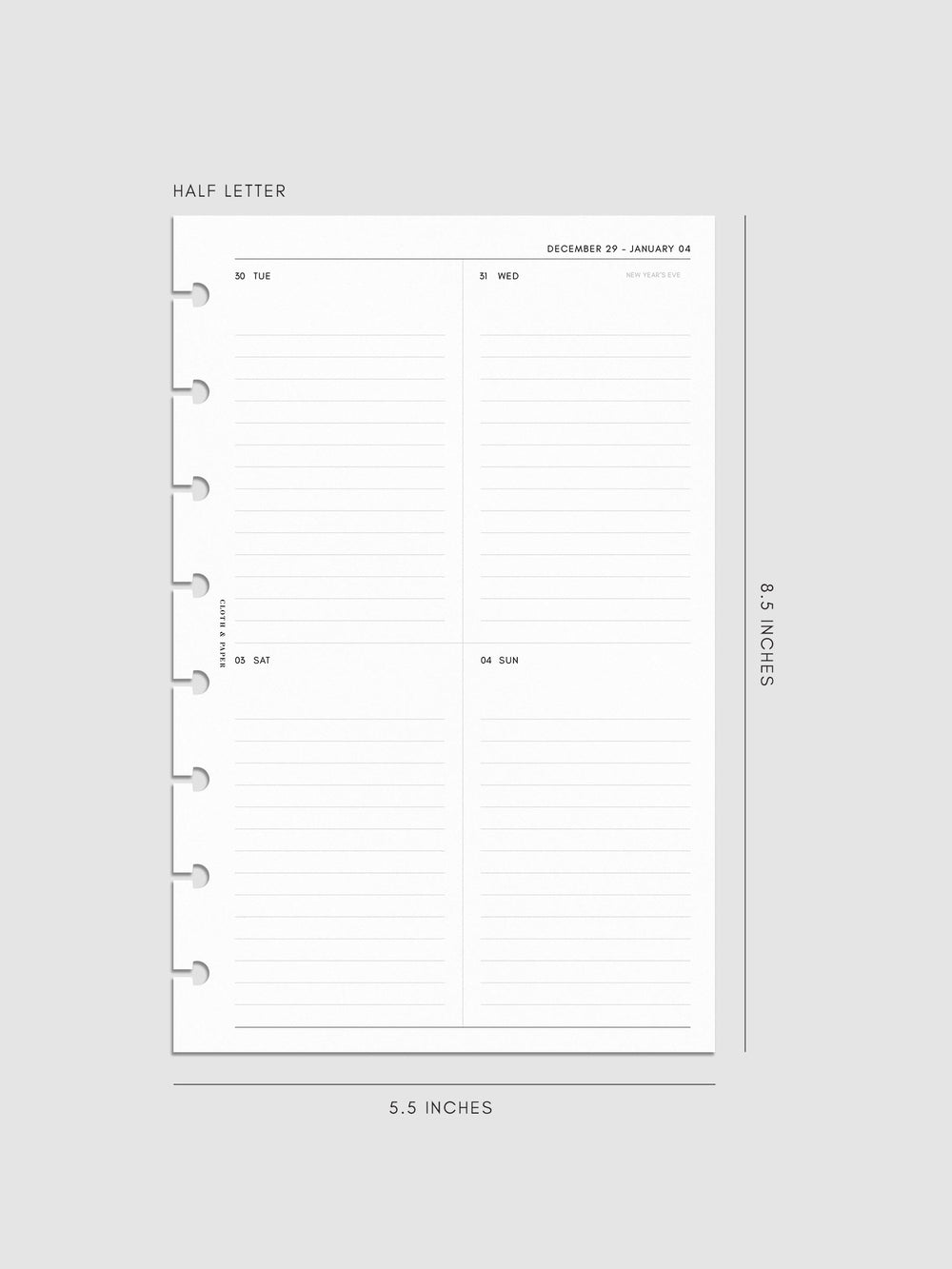 2026 Planner Bundle | Vertical Weekly | Monday Start | Cloth & Paper