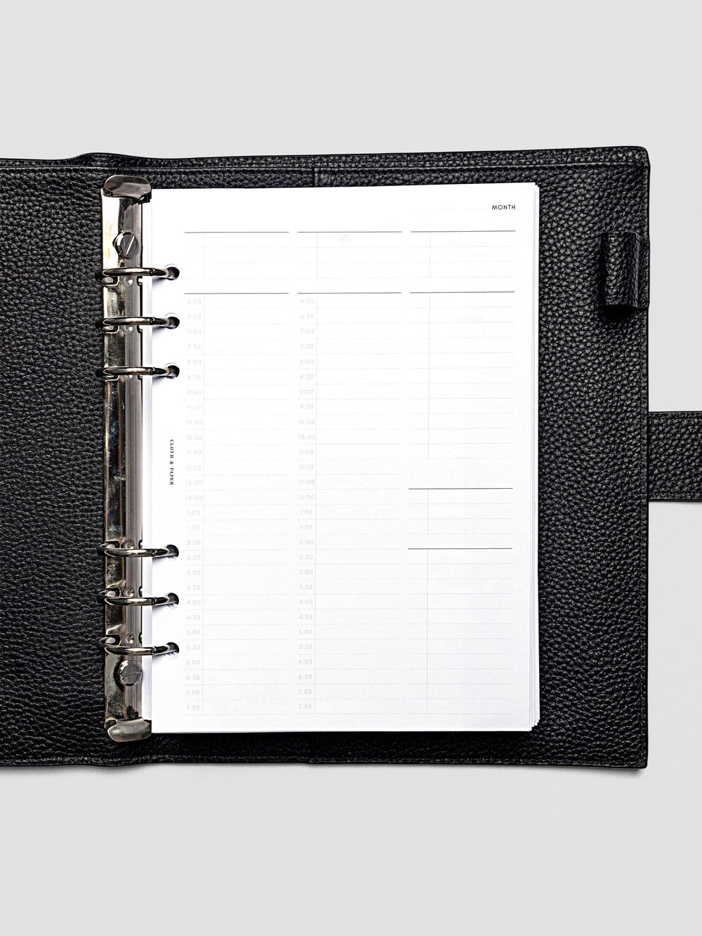 30 Minute Time Block Planner Inserts | Disc or Ring | Cloth & Paper