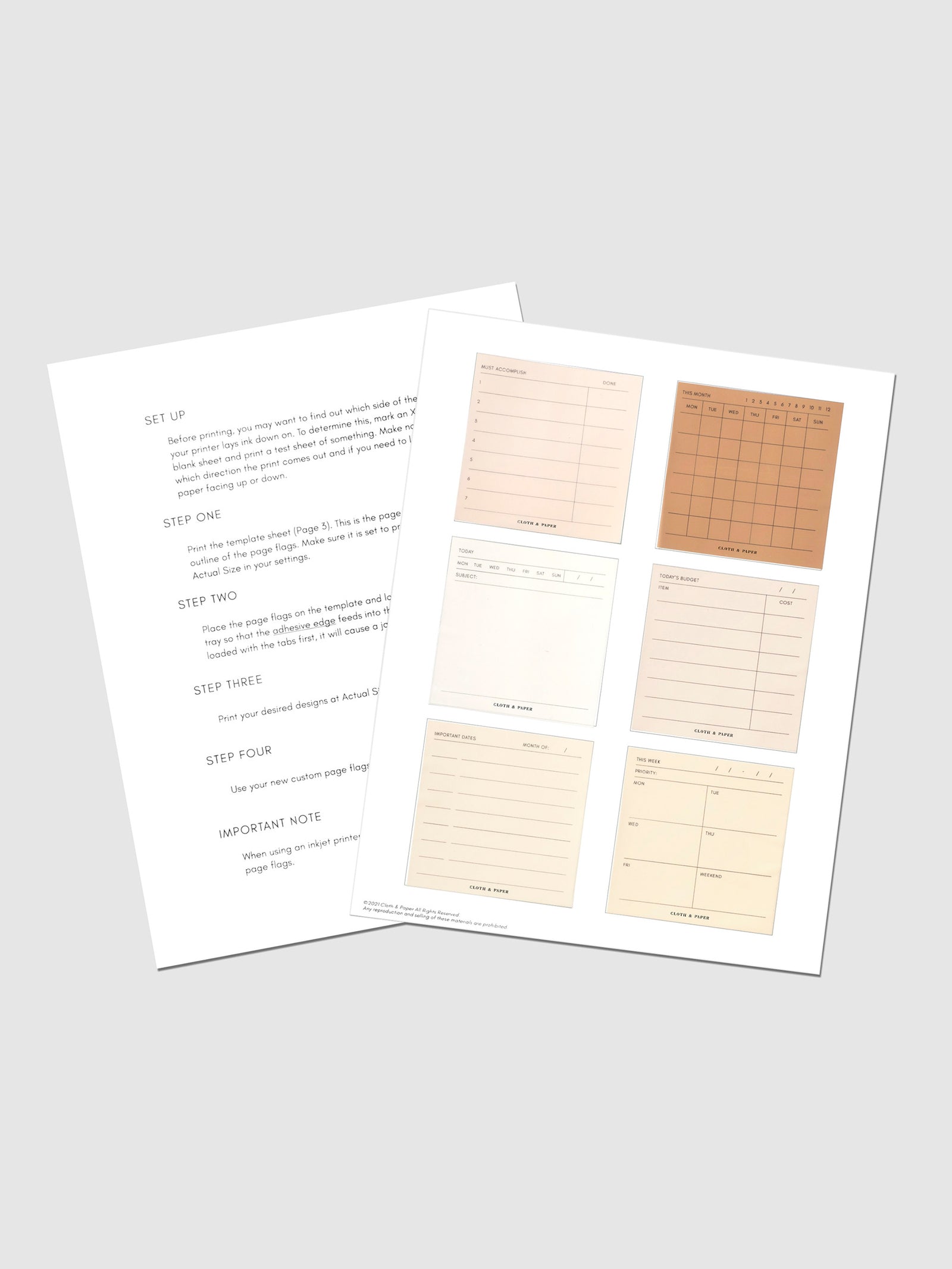 3x3 Sticky Note Printable | Admin | Cloth & Paper