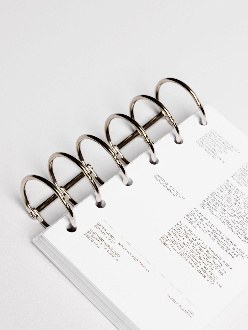 Planner Rings | 1.25 Inch | 6-Ring Planner Binding | Cloth & Paper