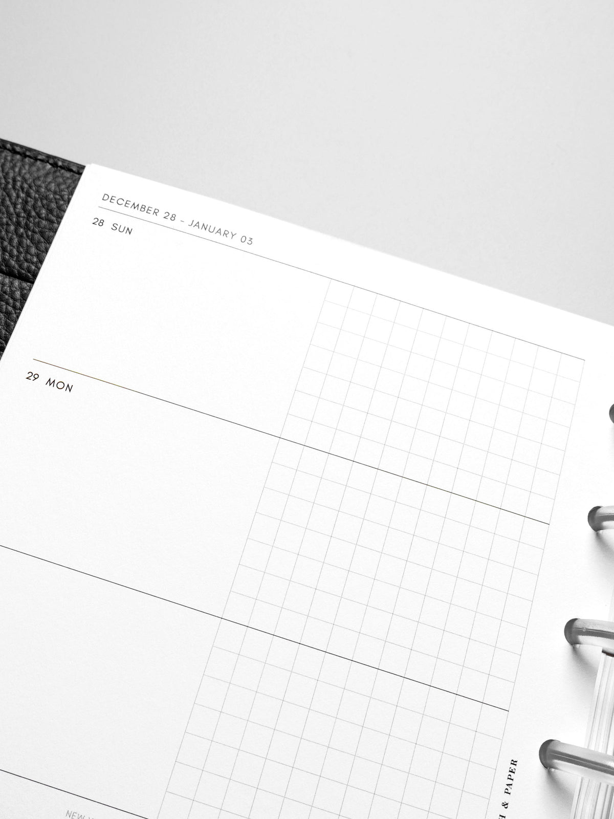 2026 Horizontal Weekly Planner Insert | Sunday Start | Cloth & Paper