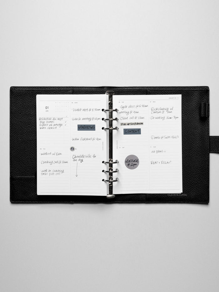 2026 Dated Vertical Weekly Planner Inserts | Monday Start | Cloth & Paper