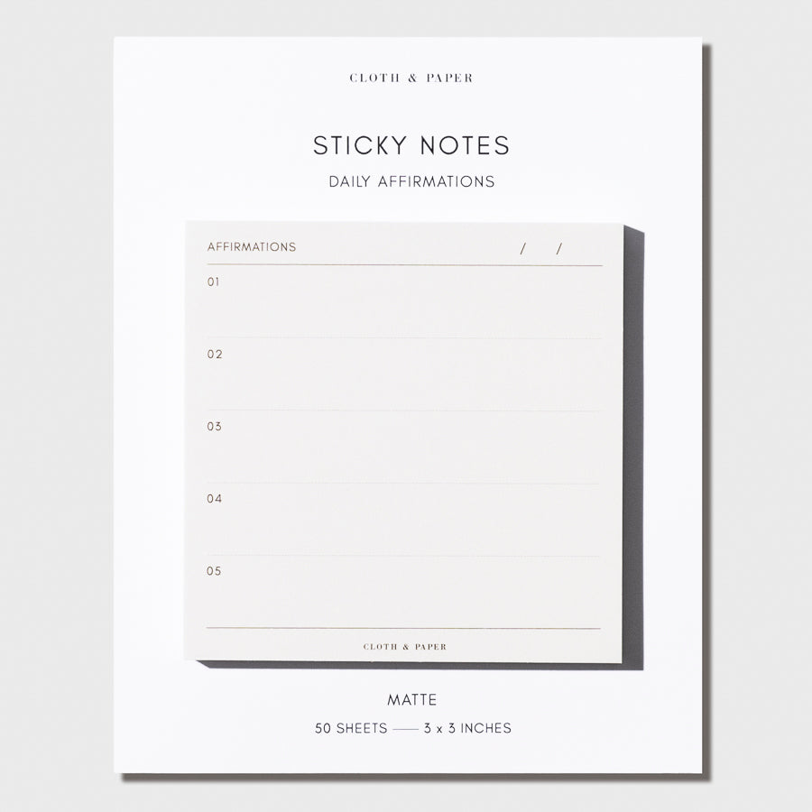 Daily Affirmations Sticky Notes | Cloth & Paper – CLOTH & PAPER