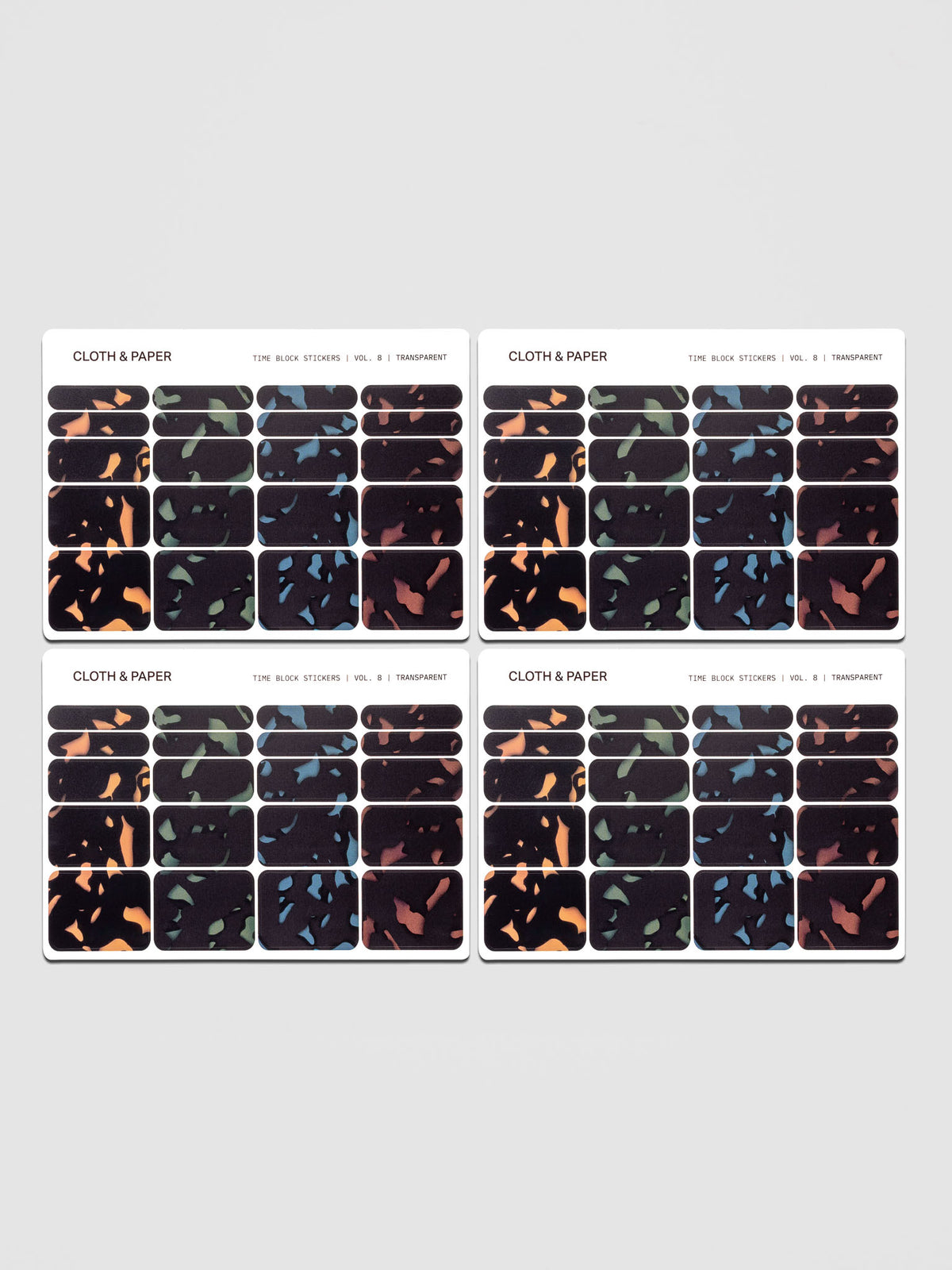Time Block Planner Sticker Set | Cloth & Paper