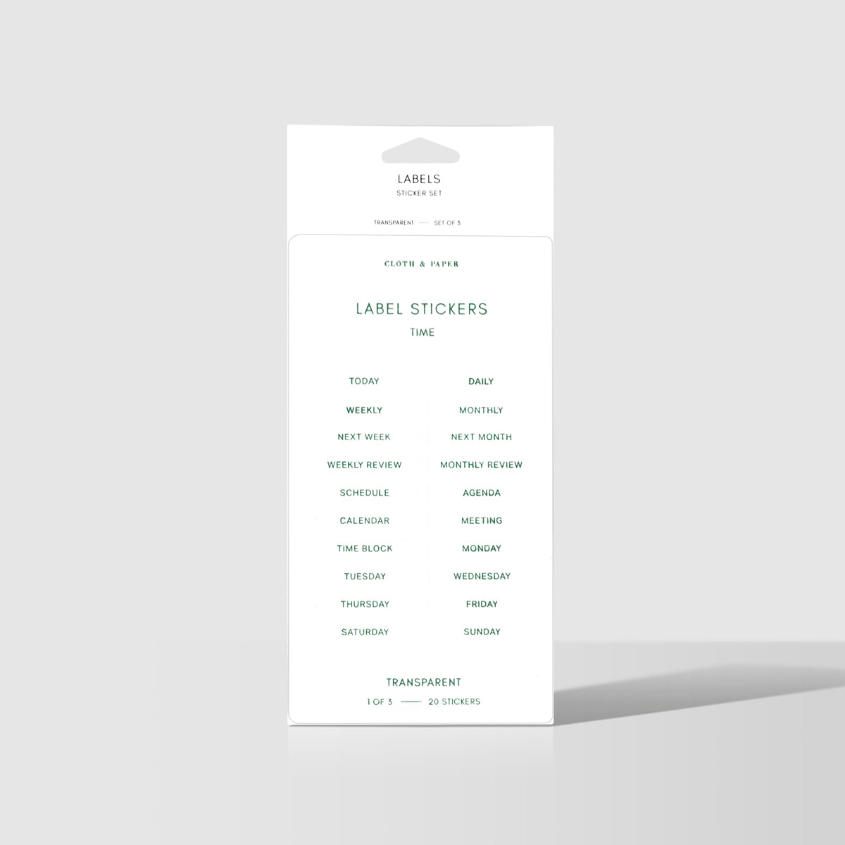 Clear Label Stickers | Legend | Cloth & Paper – CLOTH & PAPER