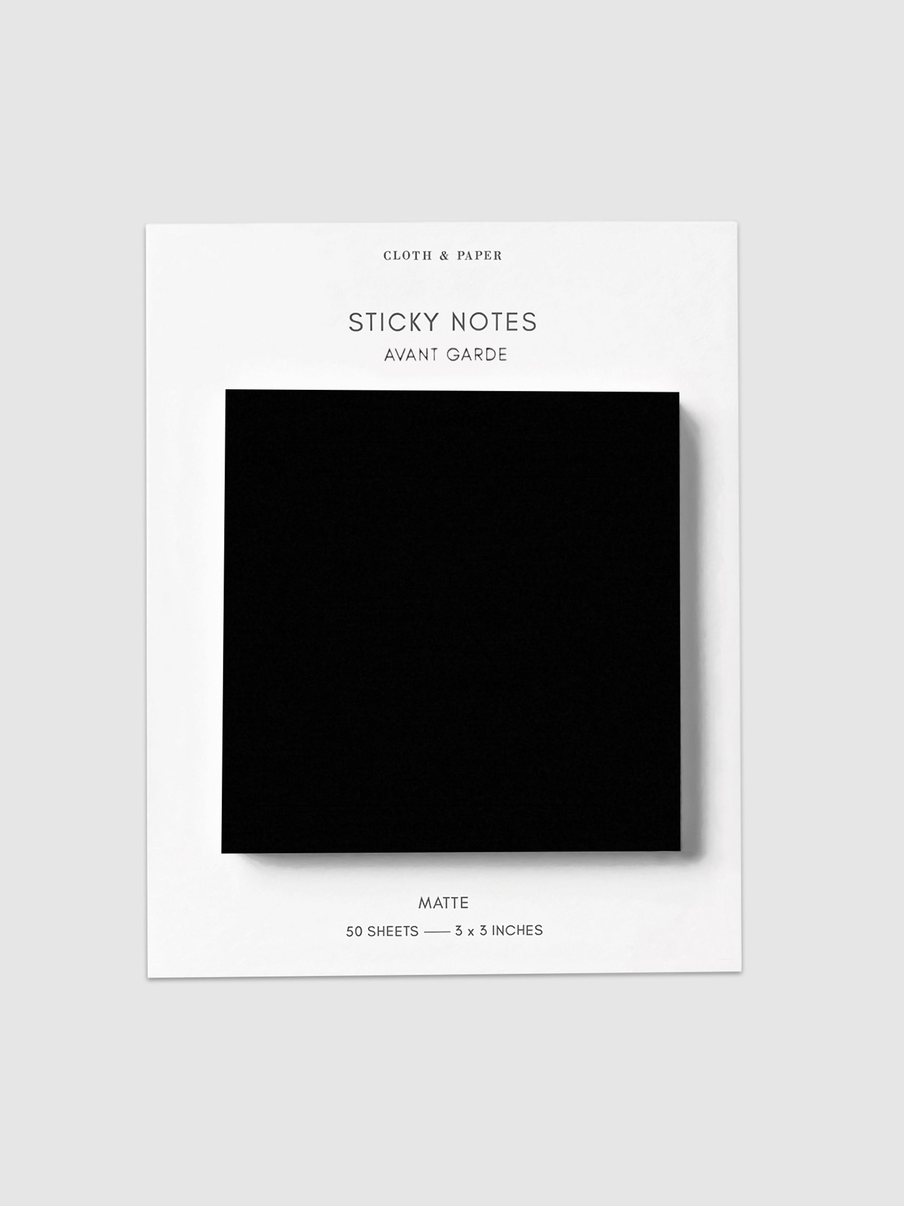 Avant Garde (Black) Sticky Notes | Cloth & Paper