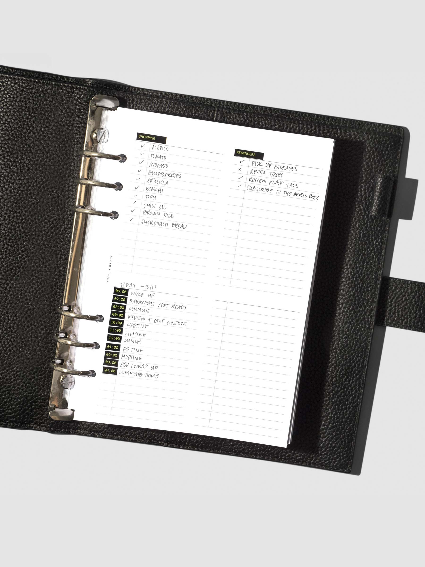 Checklist Planner Insert | Cloth & Paper – CLOTH & PAPER