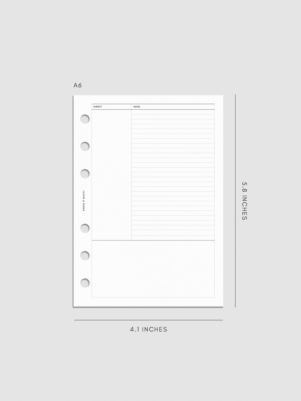 Cornell Style Note Inserts | 2nd Edition | Cloth & Paper