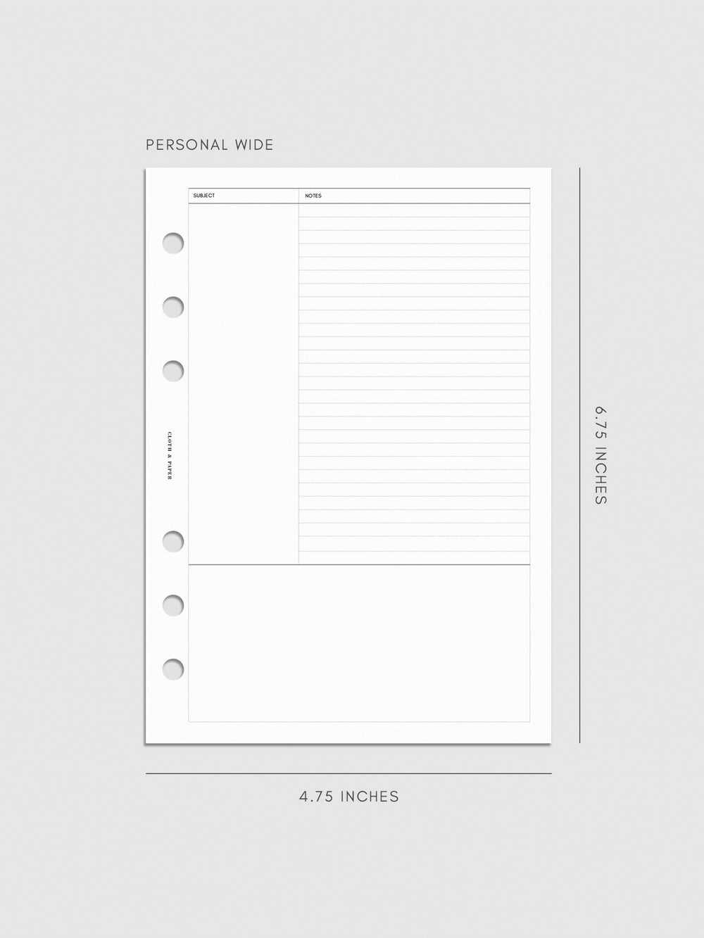 Cornell Style Note Inserts | 2nd Edition | Cloth & Paper