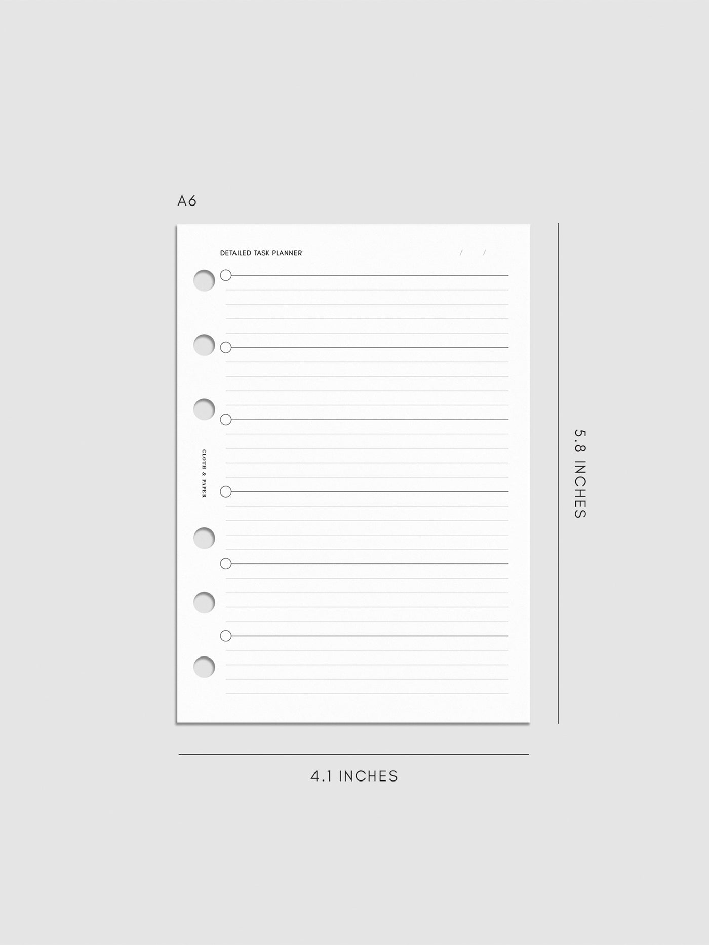 Detailed Task Planner Inserts | Cloth & Paper