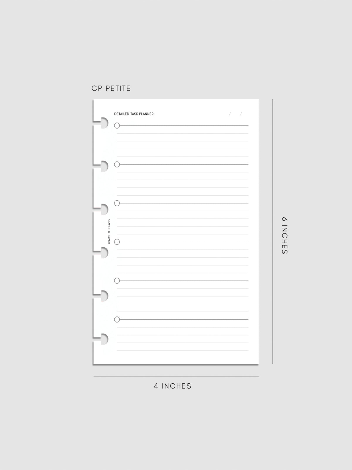 Detailed Task Planner Inserts | Cloth & Paper