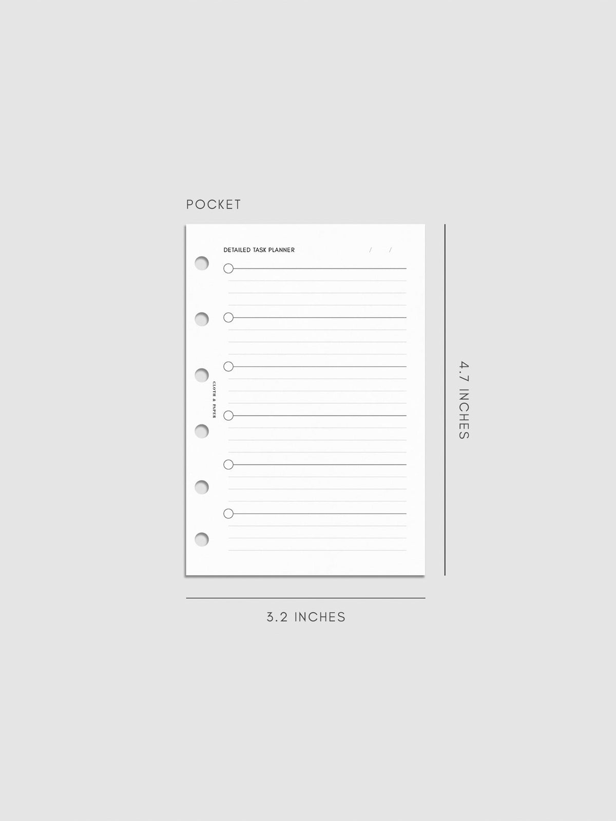 Detailed Task Planner Inserts | Cloth & Paper