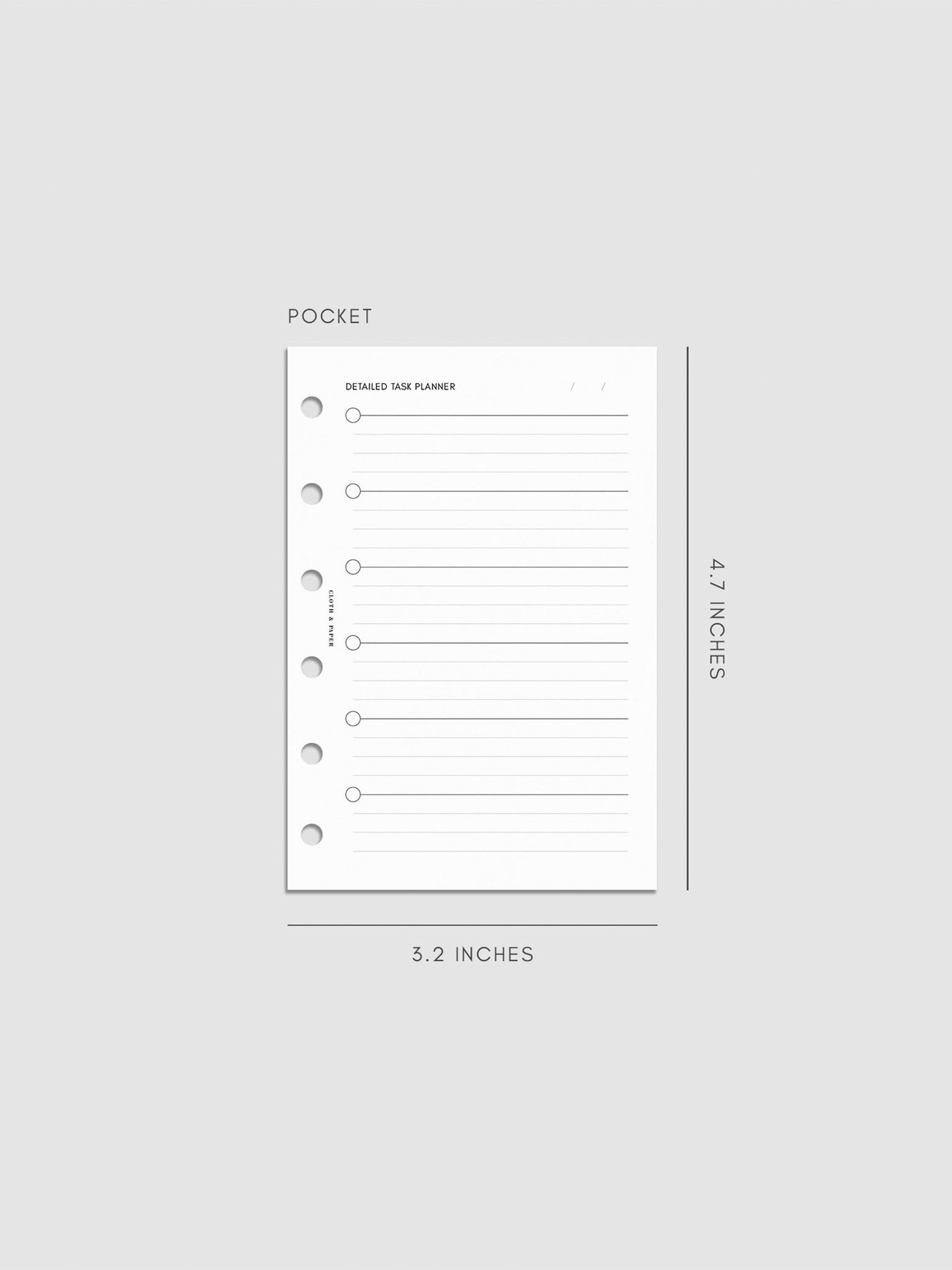 Detailed Task Planner Inserts | Cloth & Paper