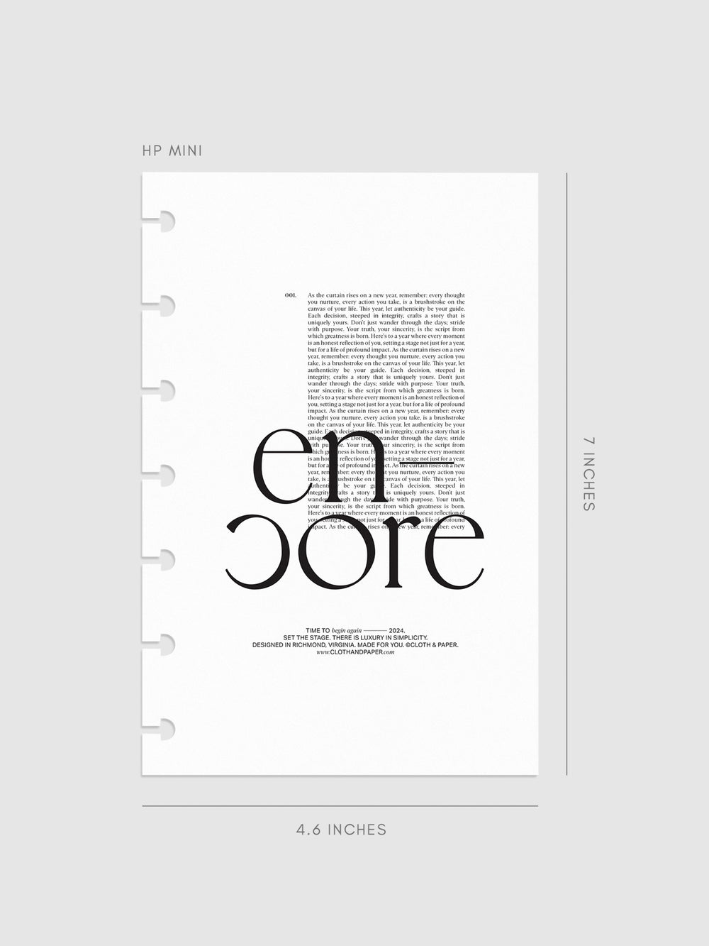 Encore Planner Dashboard | Cloth & Paper