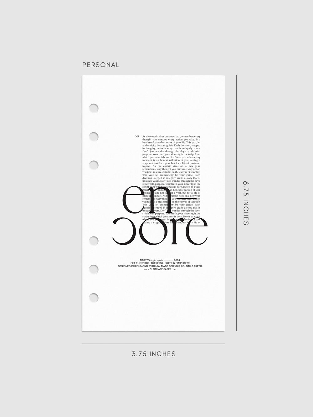 Encore Planner Dashboard | Cloth & Paper
