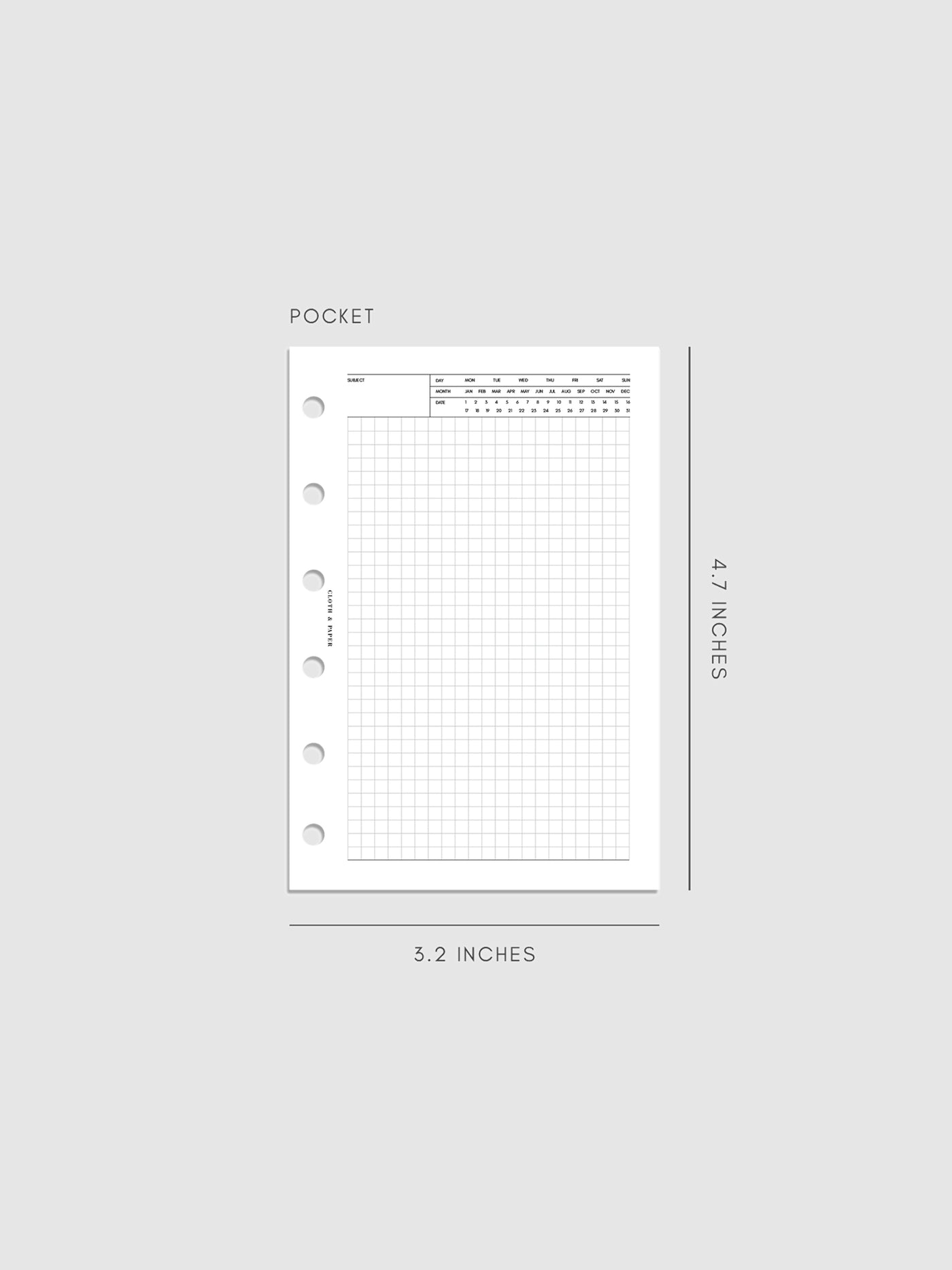 Executive Note Planner Inserts | Graph Paper | Cloth & Paper