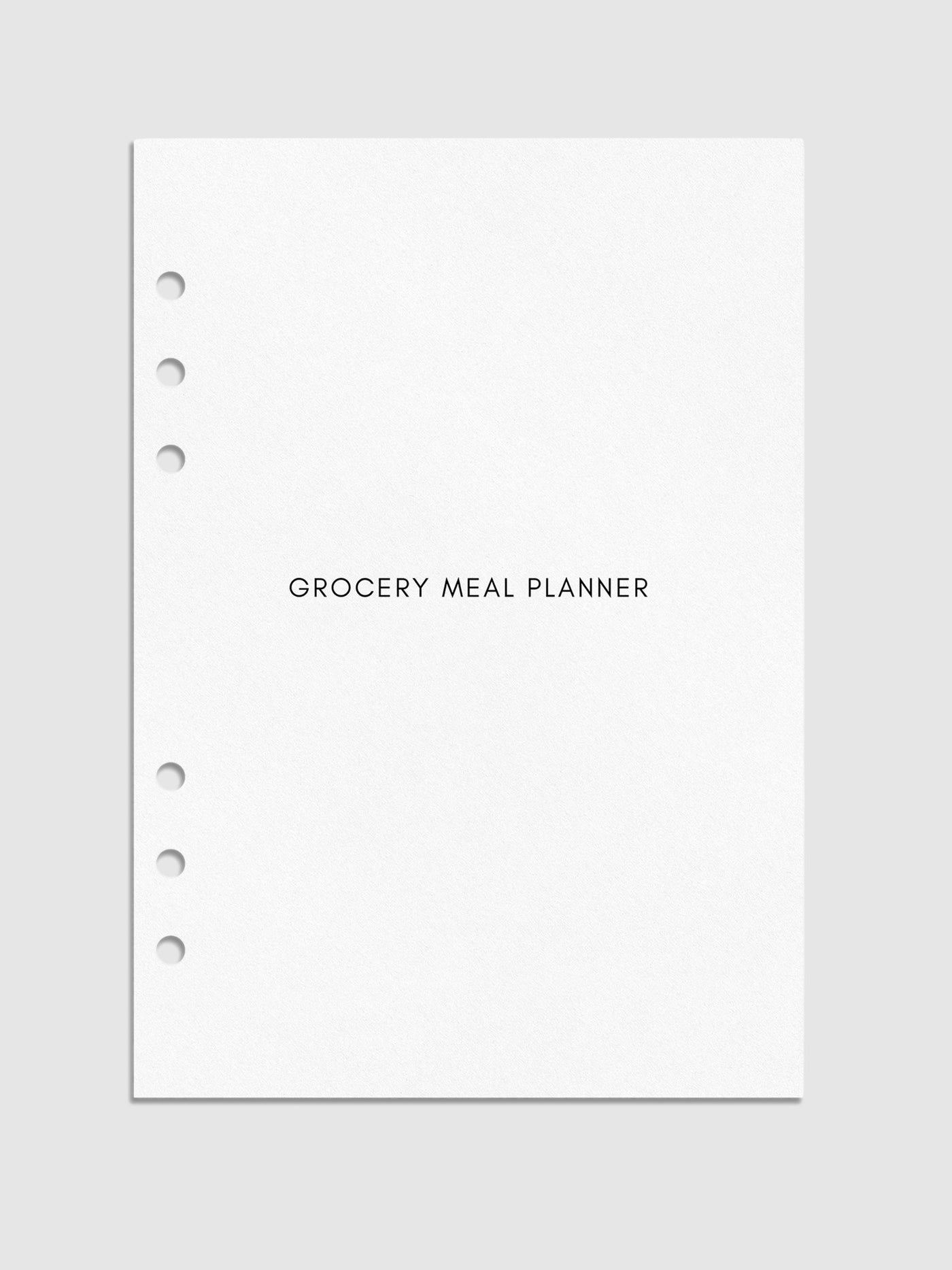 Grocery Meal Planner Inserts | Cloth & Paper