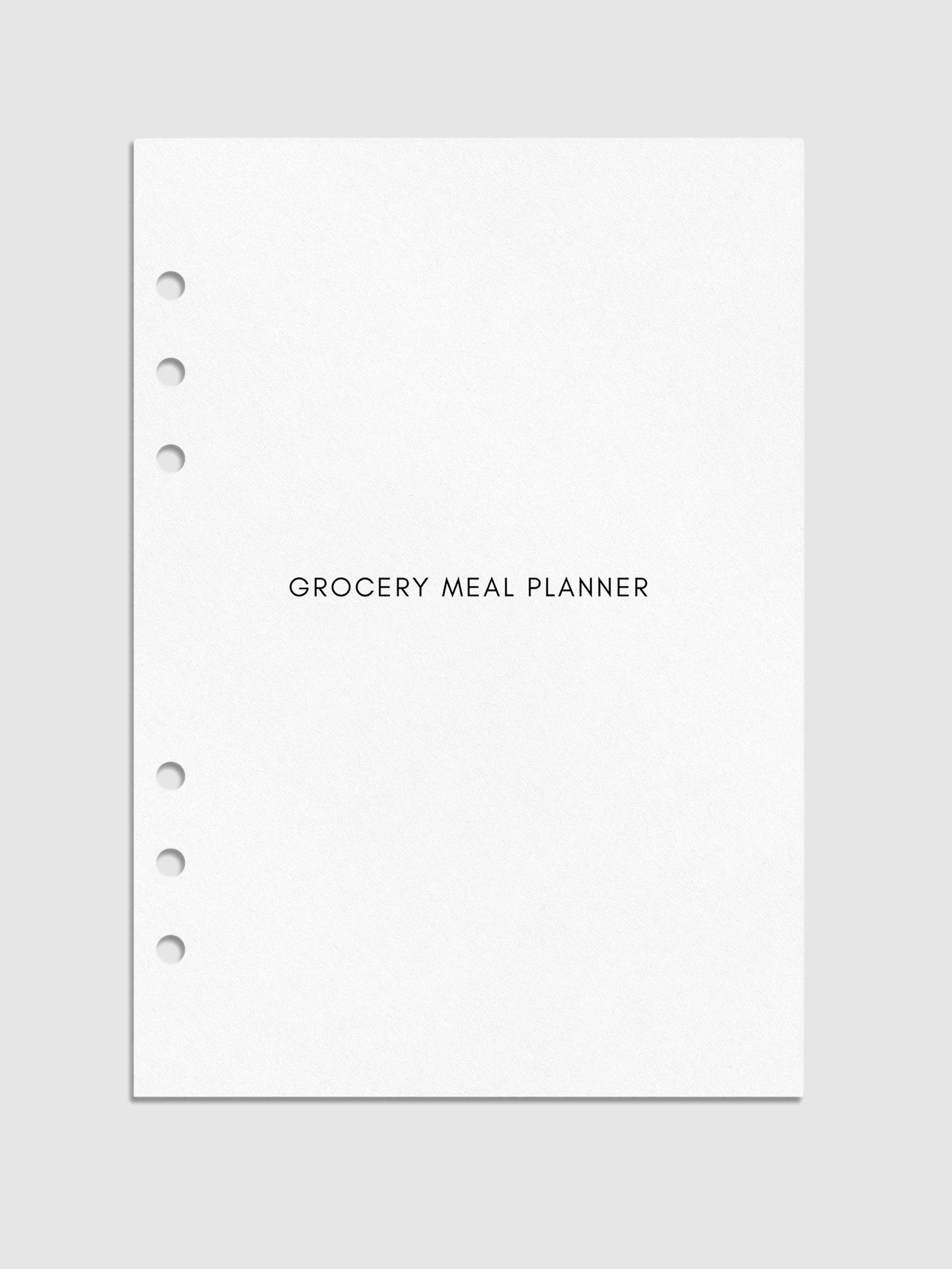 Grocery Meal Planner Inserts | Cloth & Paper