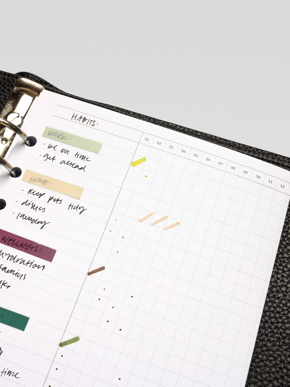 Habits Fold Out Planner Insert | Cloth & Paper