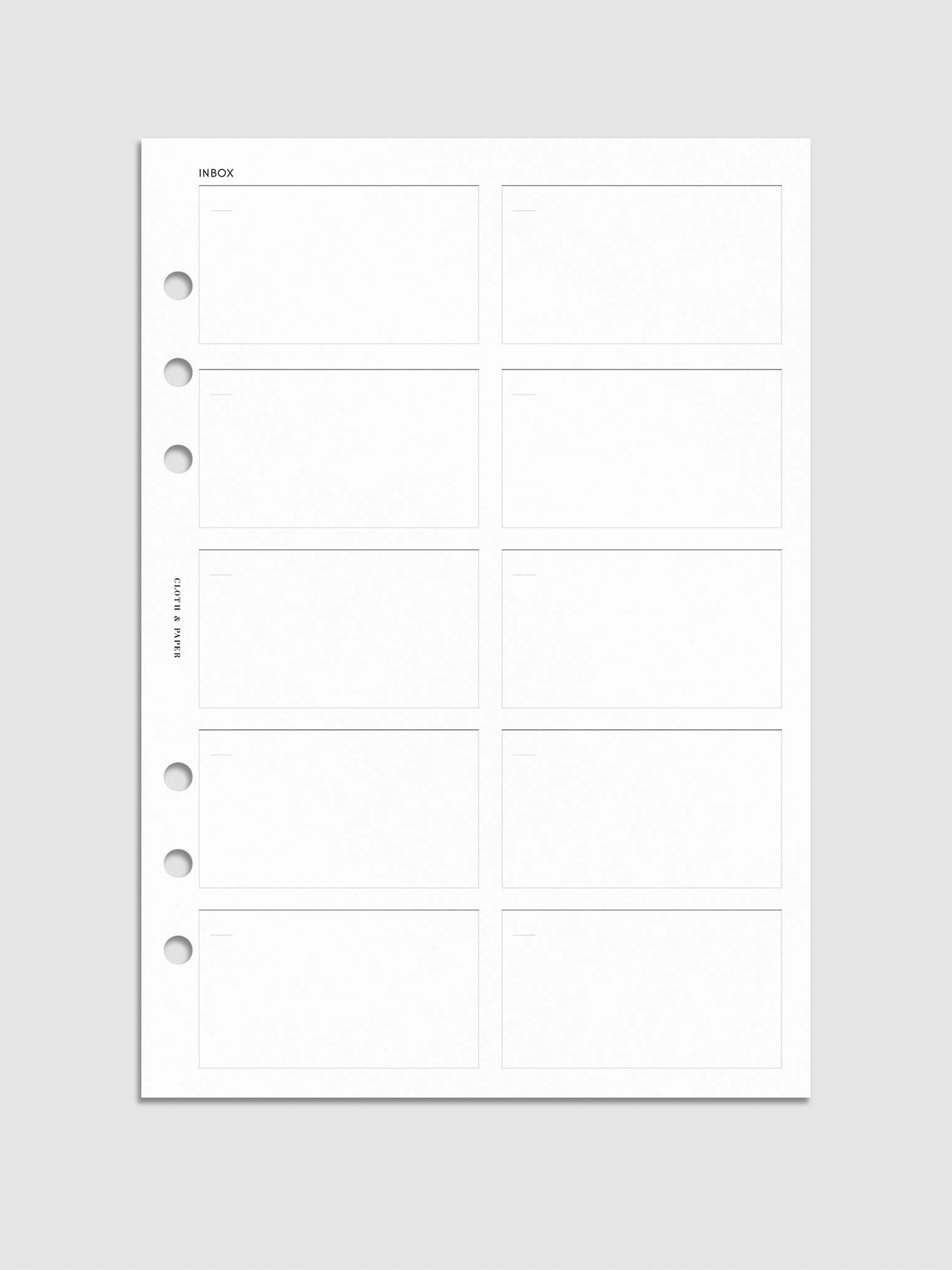 Inbox Planner Inserts | Third Edition | Cloth & Paper