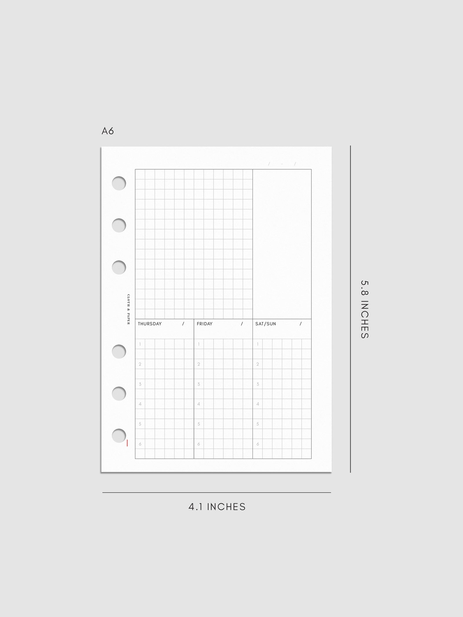 C&P Planner Size Guide