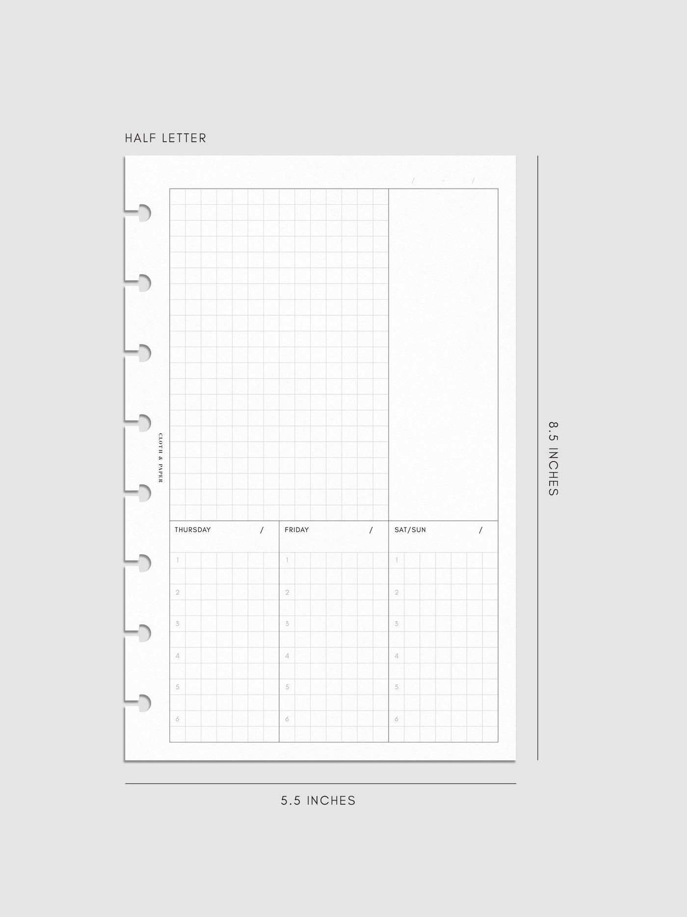 C&P Planner Size Guide