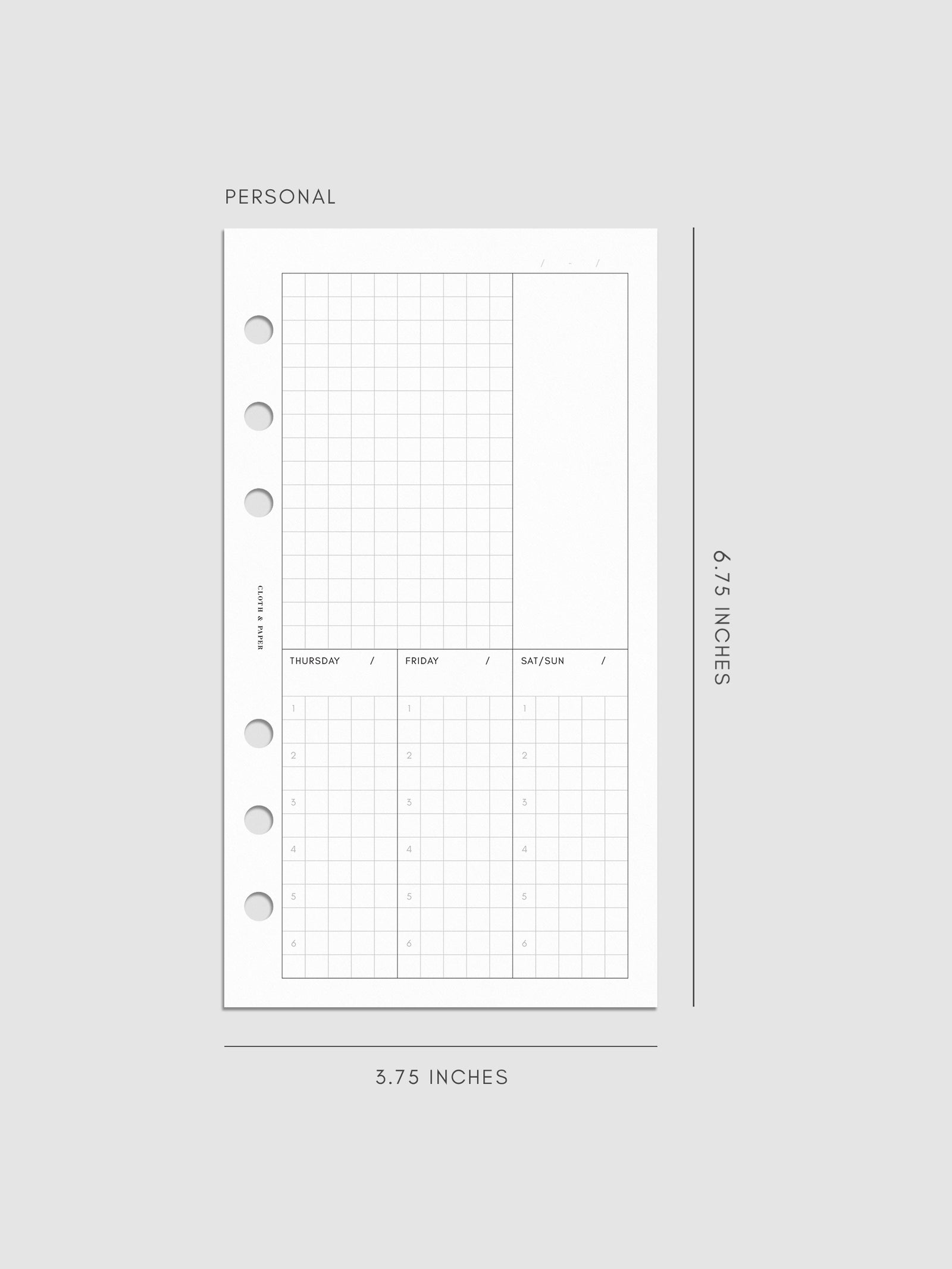 C&P Planner Size Guide