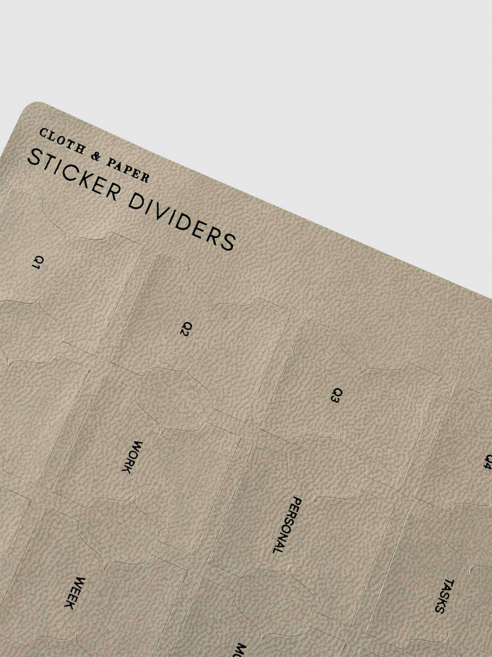 Leather Planner Sticker Dividers | Cloth & Paper