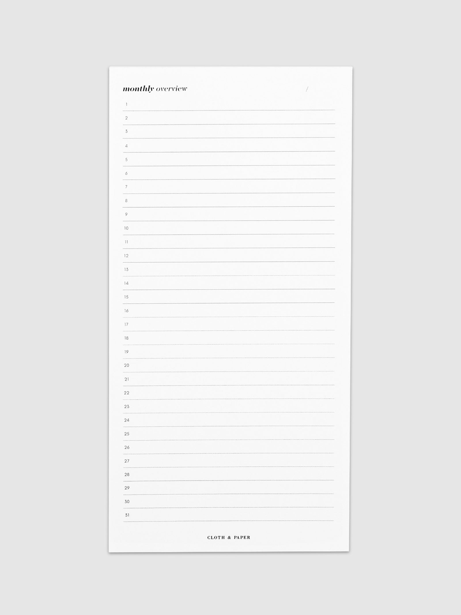 Monthly Notepad | Cloth & Paper