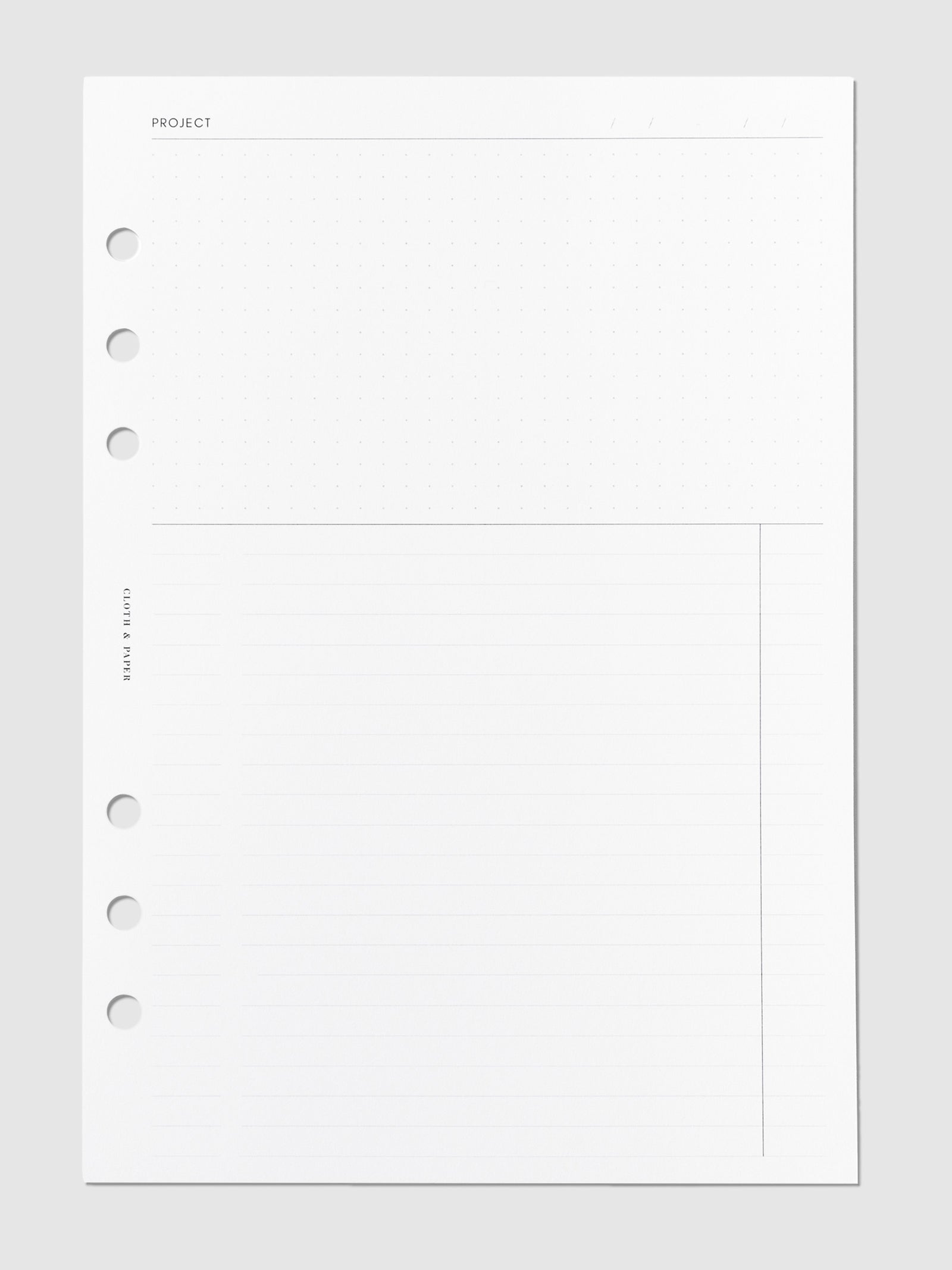 Project Management Inserts | Refreshed Layout | Cloth & Paper