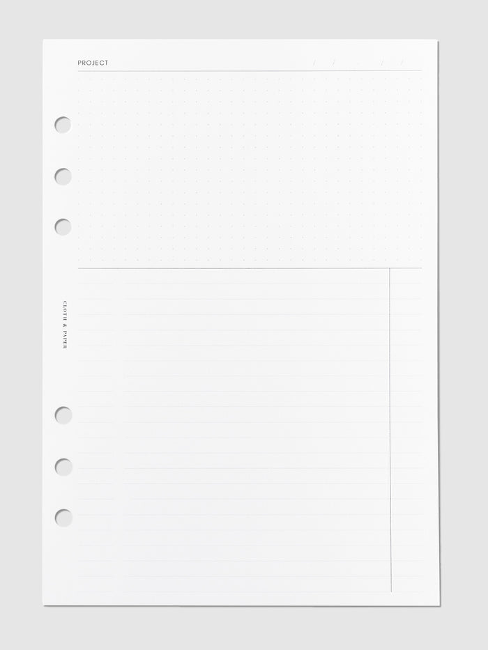 Project Management Inserts | Refreshed Layout | Cloth & Paper