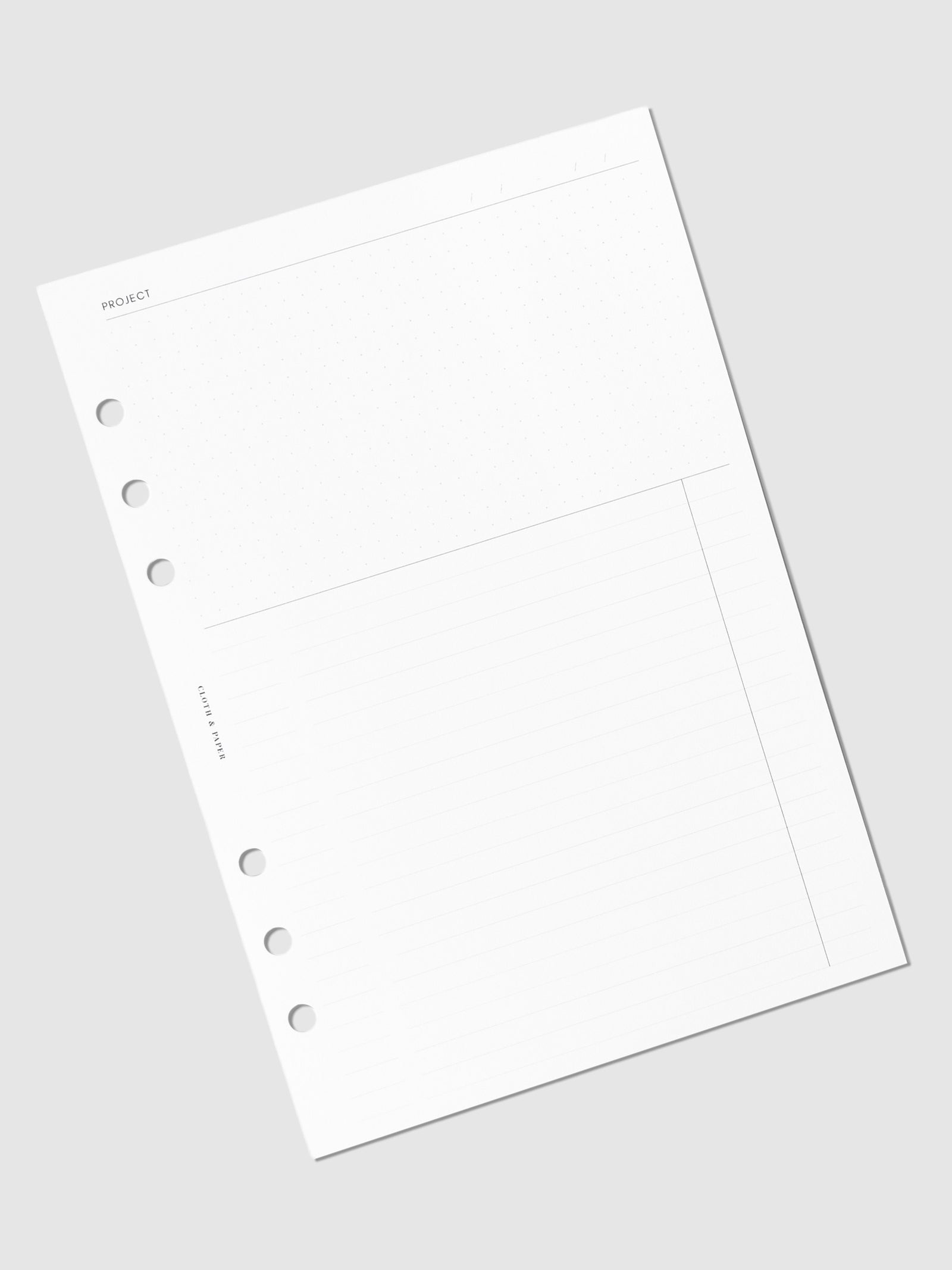 Project Management Inserts | Refreshed Layout | Cloth & Paper