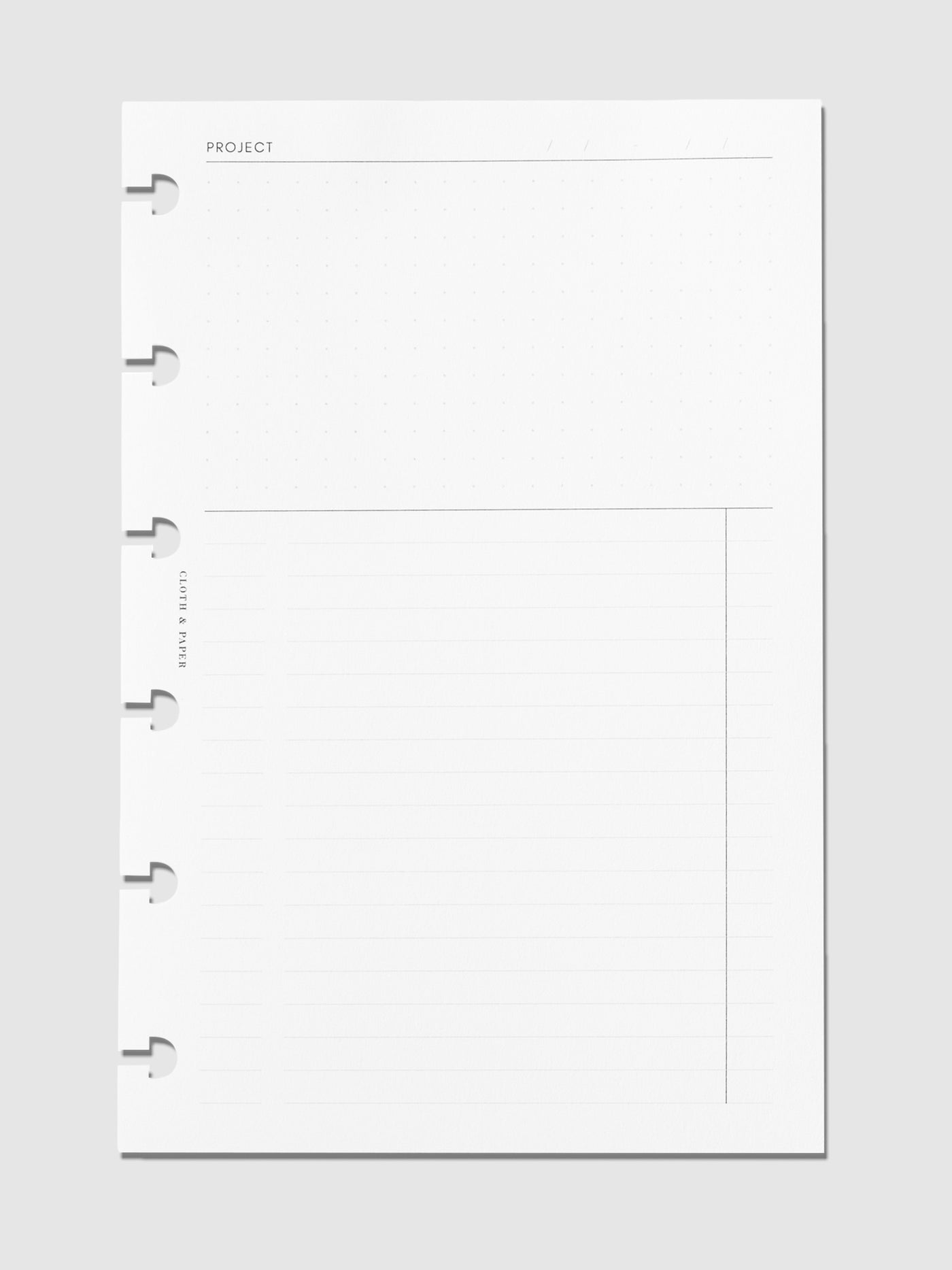 Project Management Inserts | Refreshed Layout | Cloth & Paper