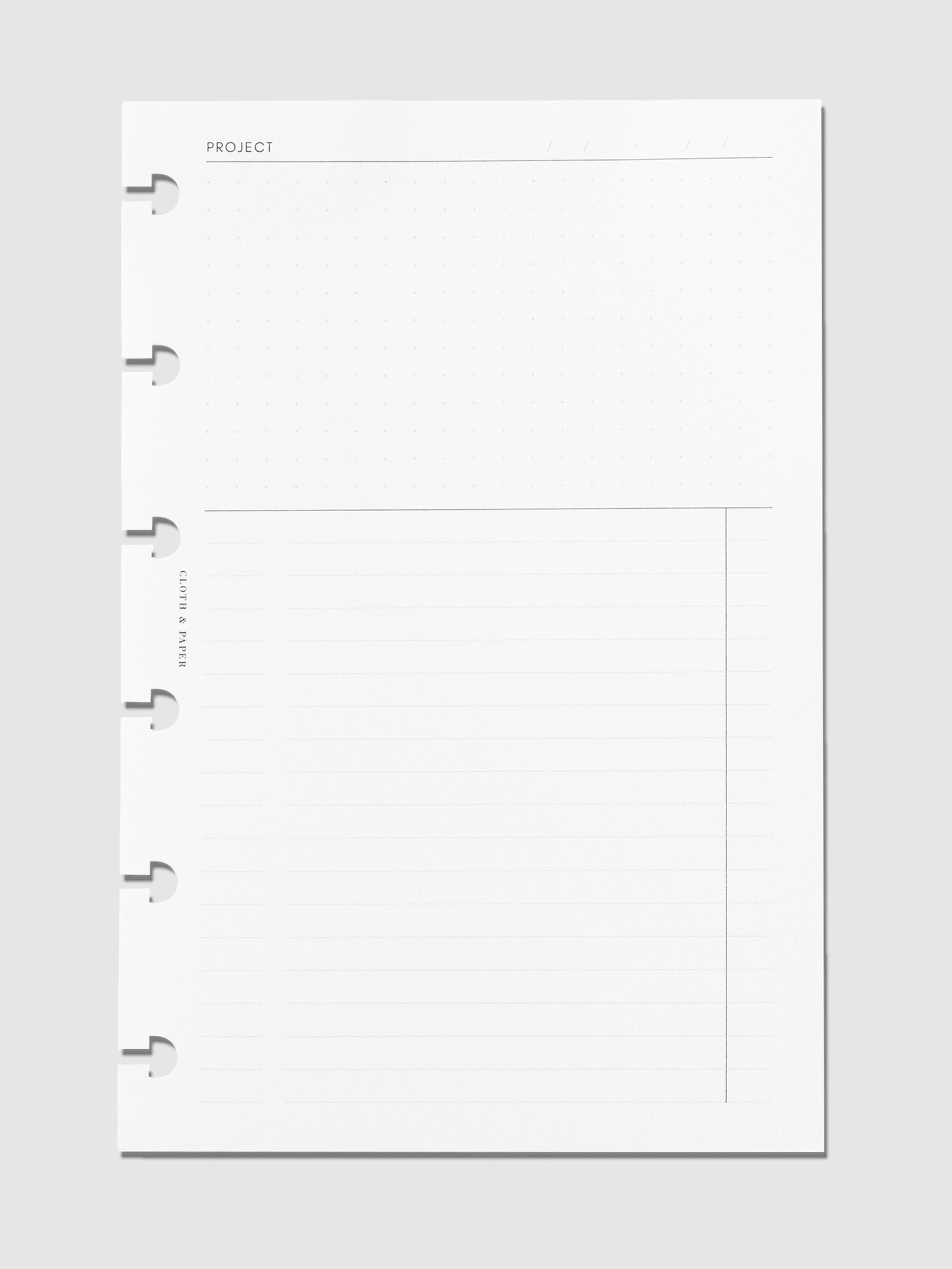 Project Management Inserts | Refreshed Layout | Cloth & Paper