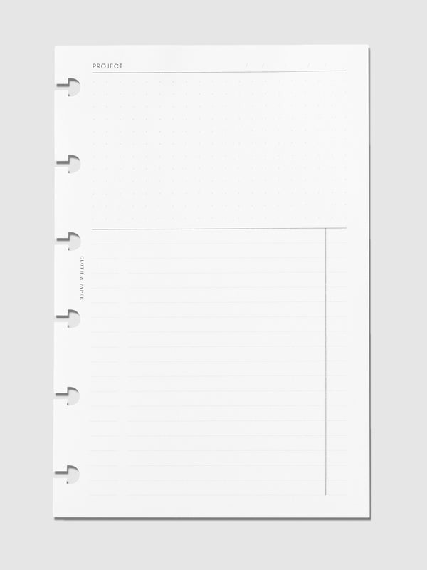 Project Management Inserts | Refreshed Layout | Cloth & Paper