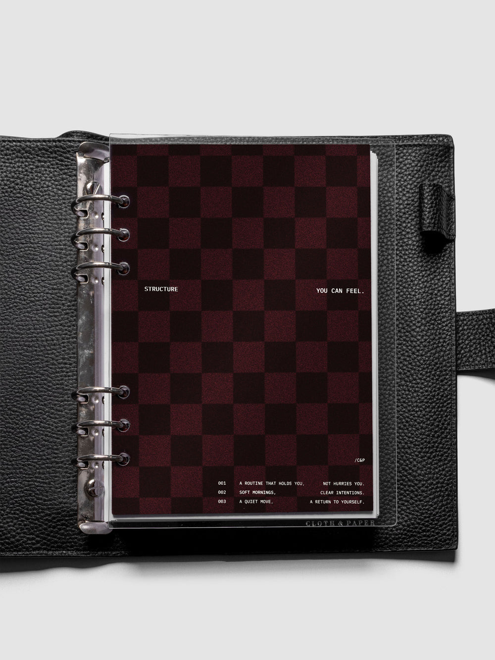 Checkered Velvet Planner Dashboard + Cover Set | Cloth & Paper