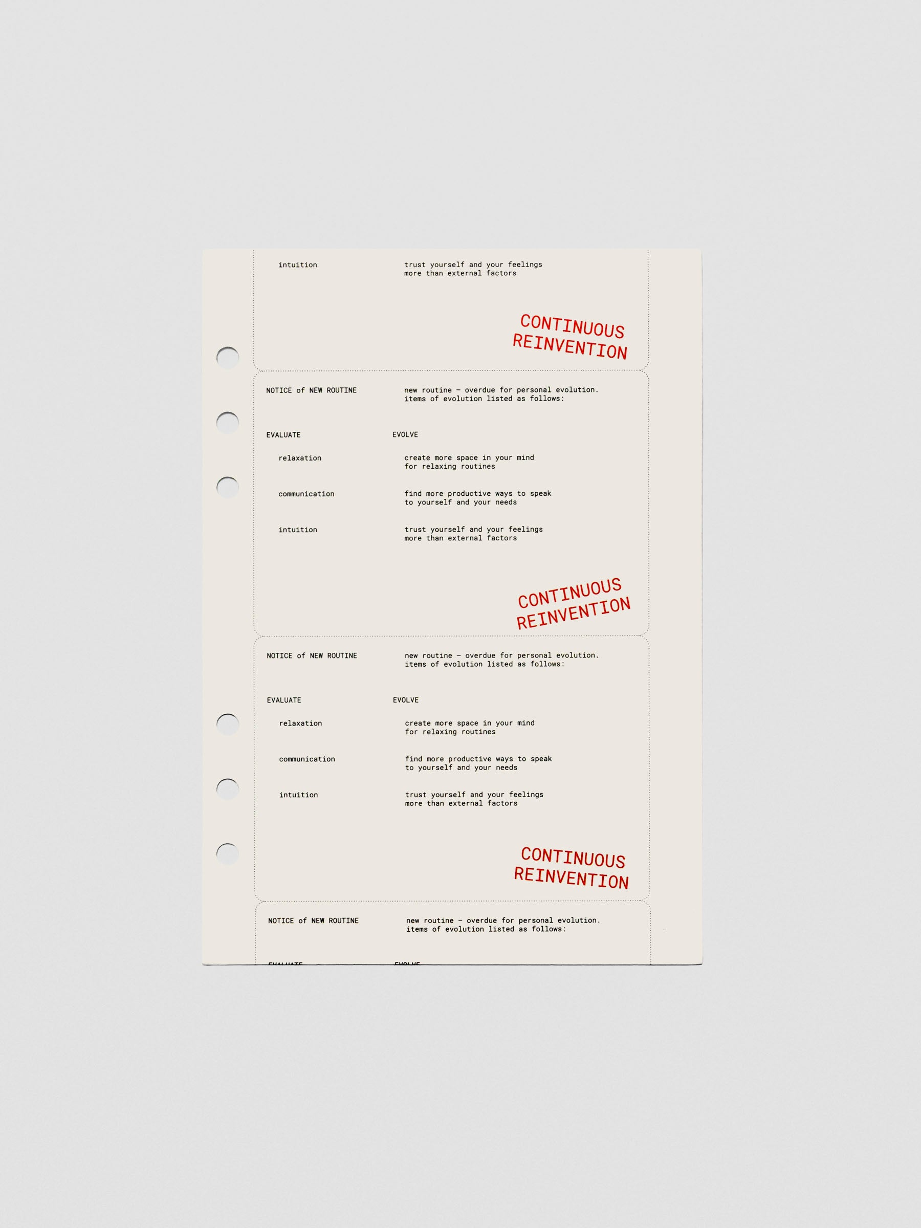 Reinvention Planner Dashboard | Cloth & Paper