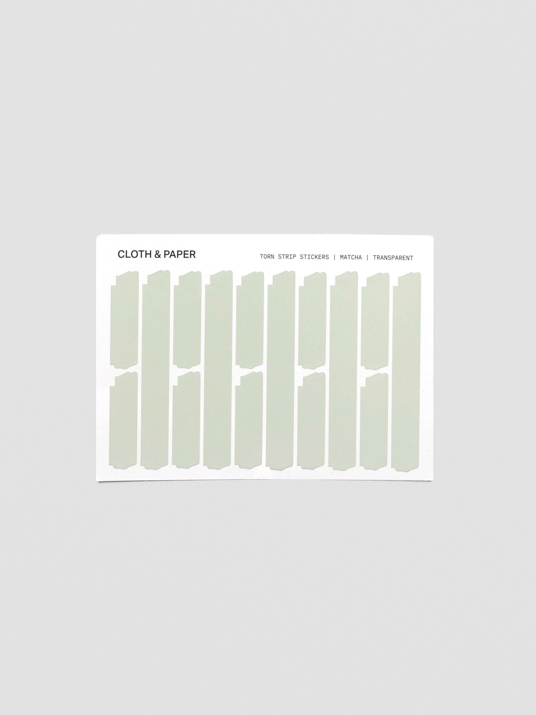 Torn Strip Stickers | Matcha | Cloth & Paper