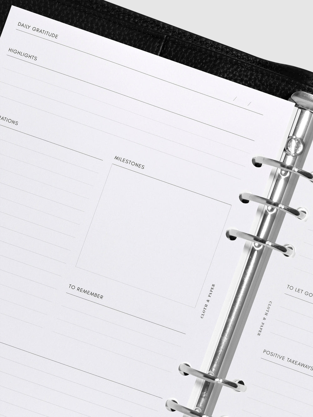 Daily Gratitude Planner Inserts | Thought Reframing | Cloth & Paper