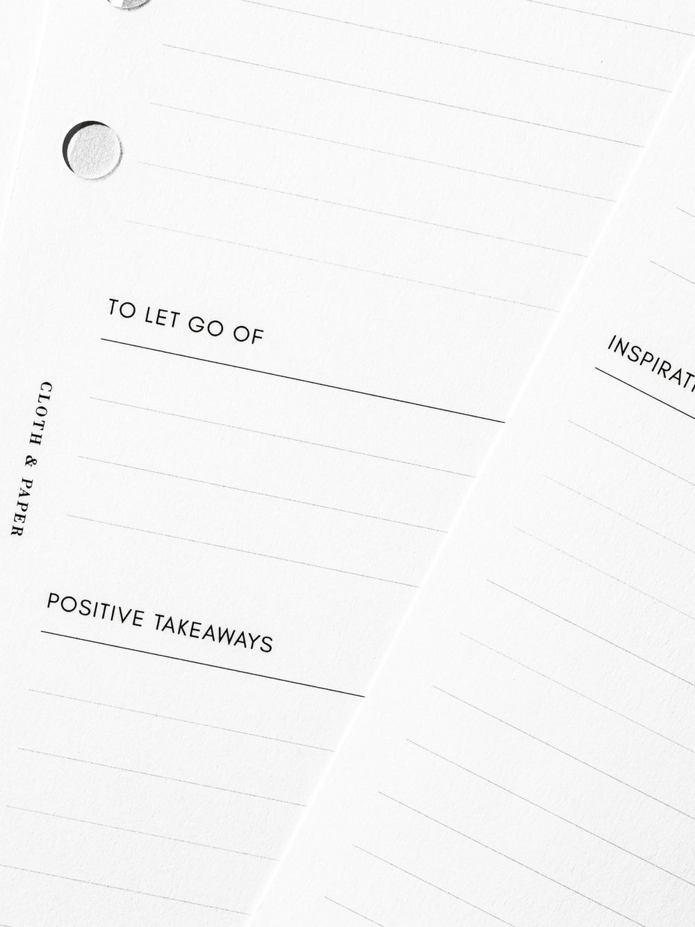 Daily Gratitude Planner Inserts | Thought Reframing | Cloth & Paper