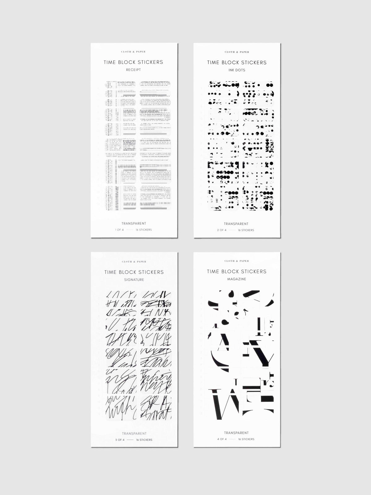 Time Block Planner Sticker Set | Cloth & Paper