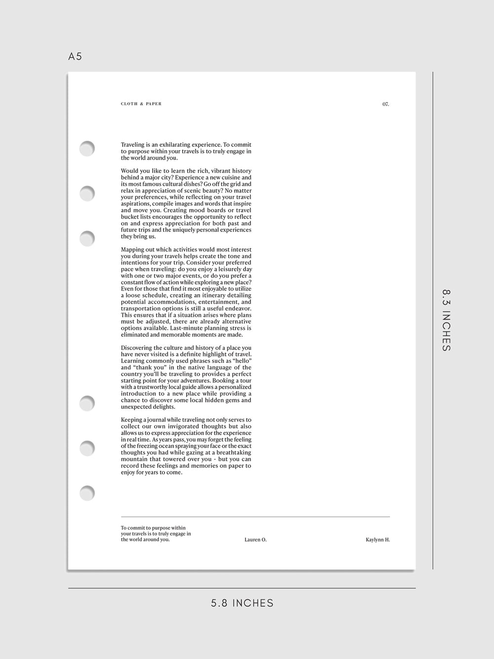 Travel Planner Dashboard | Cloth & Paper