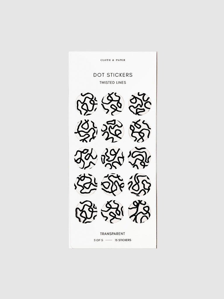 Twisted Lines Dot Sticker Set | Transparent | Planner Stickers | Cloth ...