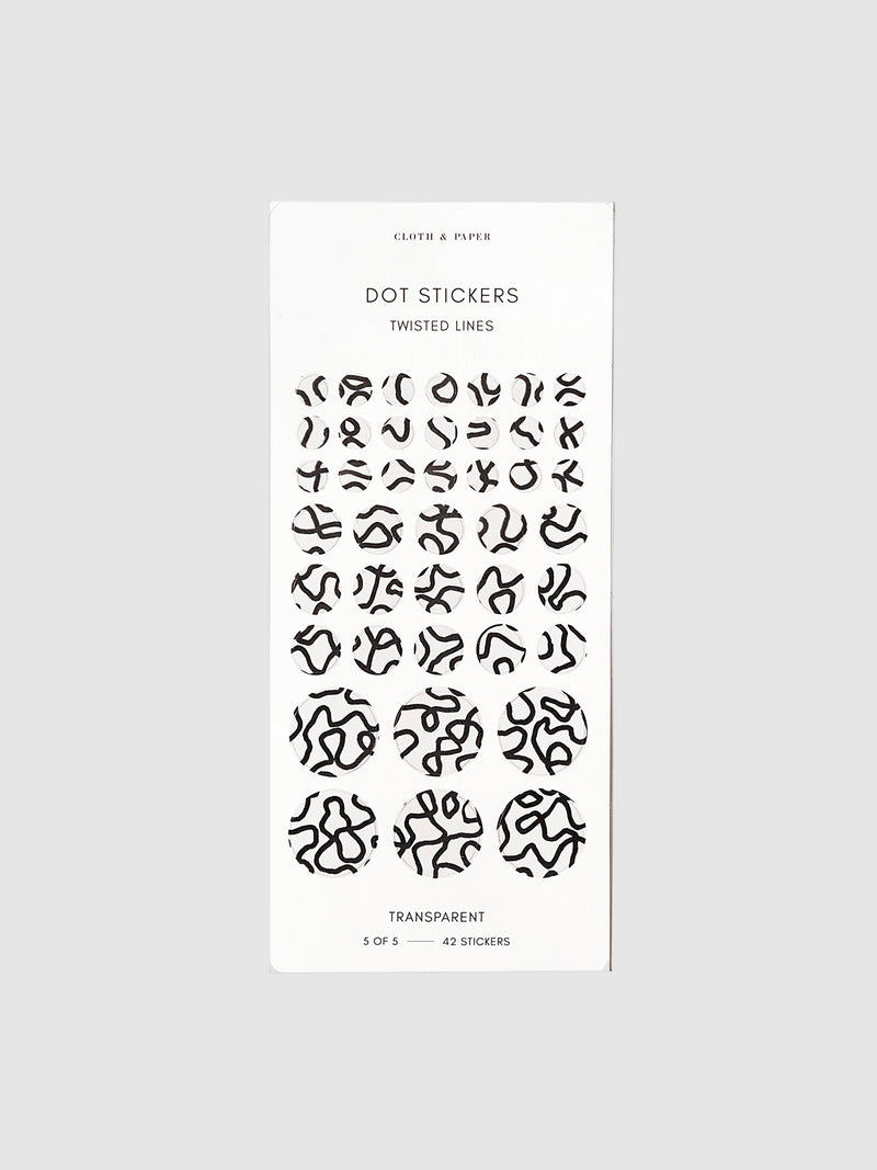 Dot Stickers | Twisted Lines | Planner Stickers | Cloth and Paper