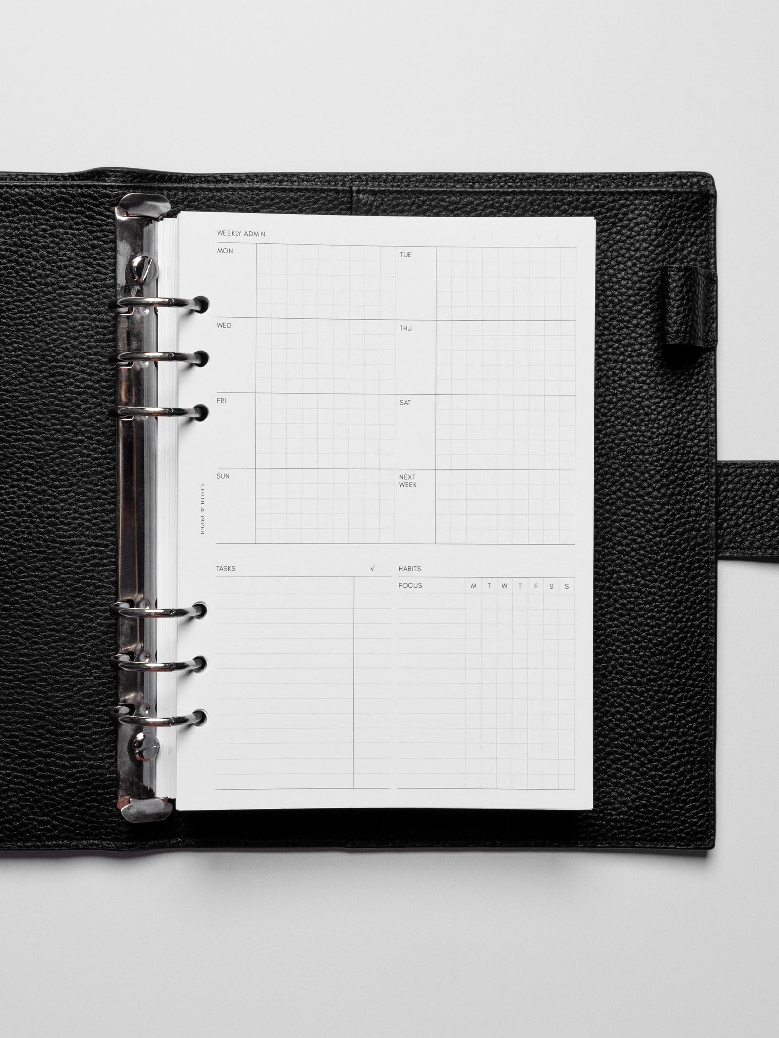 Weekly Admin Planner Inserts | Monday Start | Cloth & Paper