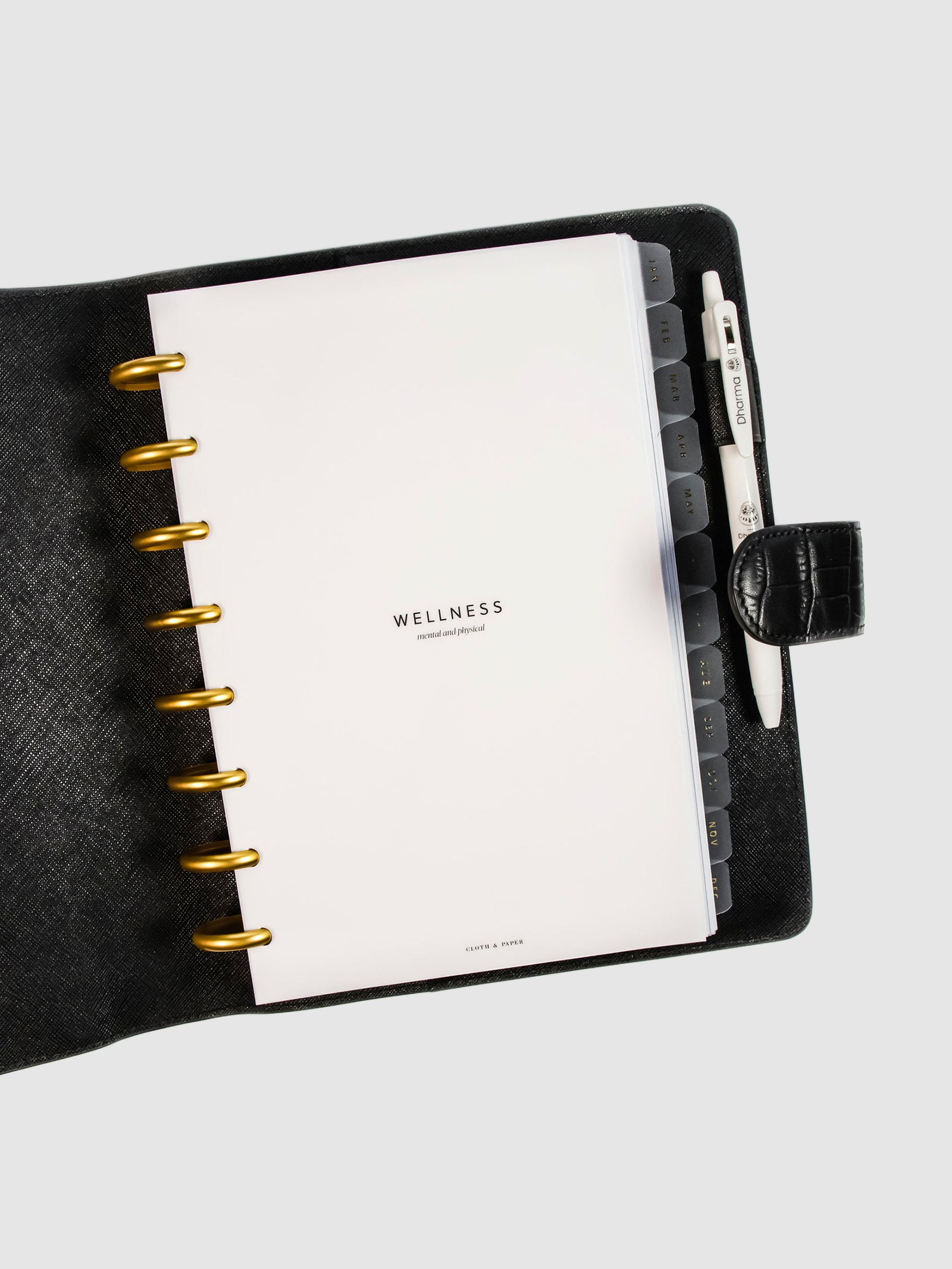 Wellness Section Cover Planner Dashboard | Cloth & Paper