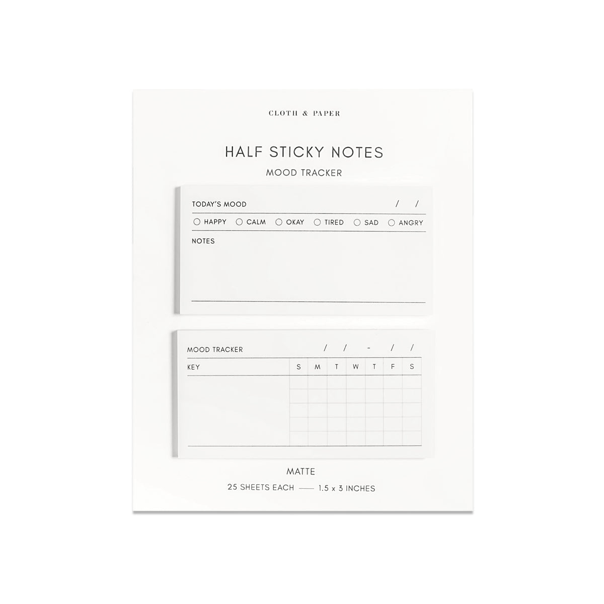 Half Sticky Notes | Mood Tracker | Cloth & Paper – CLOTH & PAPER
